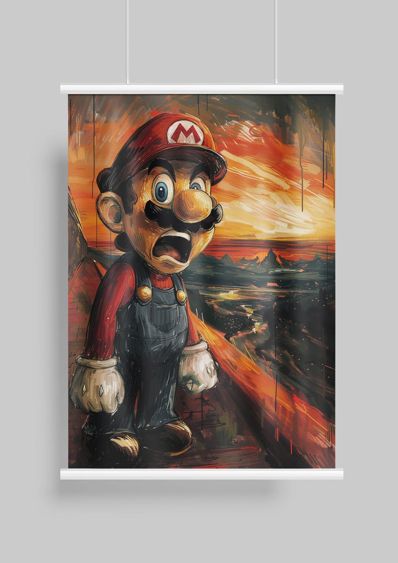 Super Mario Scream - Digital Print | Mario Art | Video Game Wall Decor ...