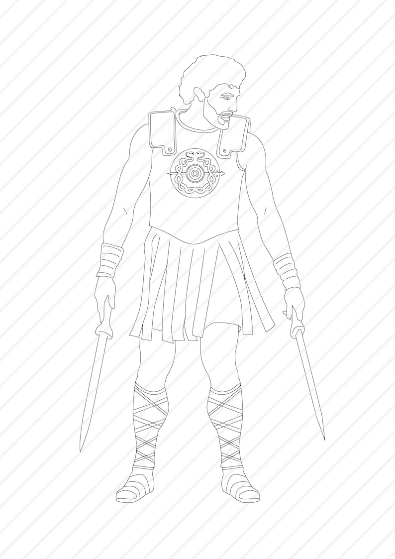 Gladiator 2 Line Art- Paul Mescal - Digital PNG & Vector Files | TV ...