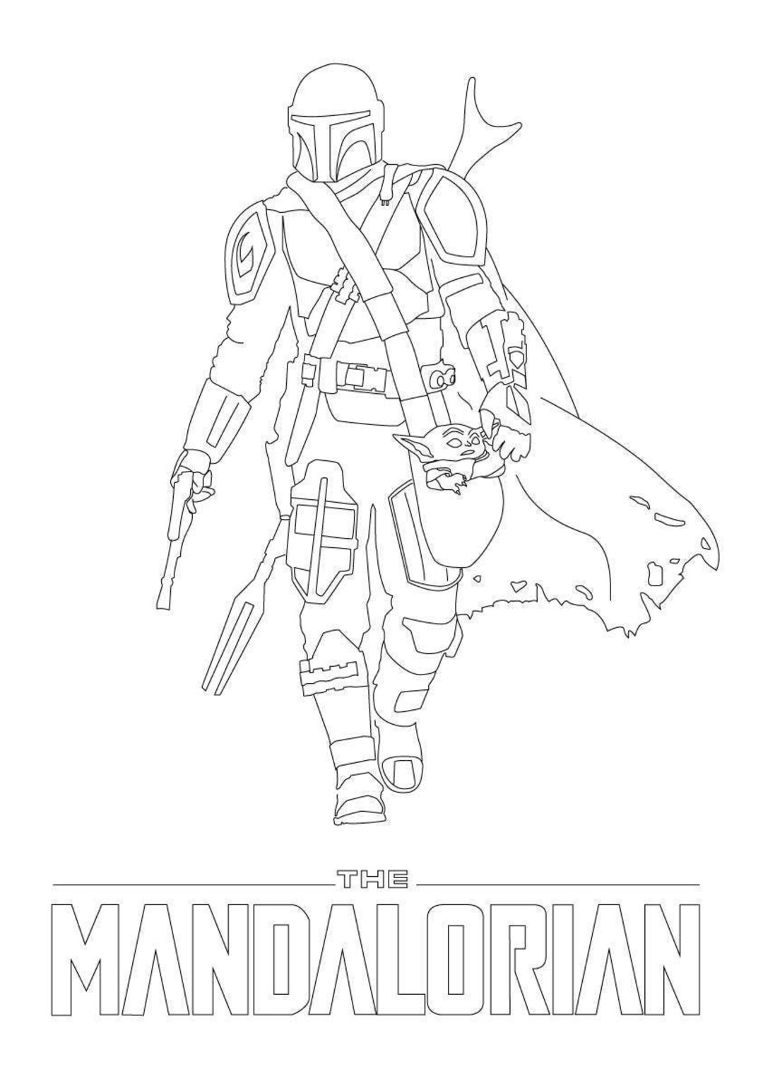 Mandalorian and Grogu Line Art – TV Show Vector (digital Download) - Etsy