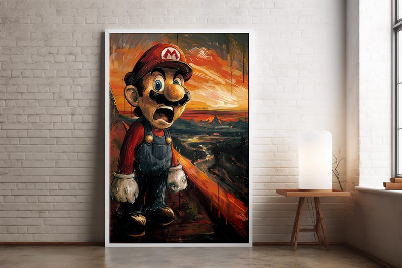 Super Mario Scream - Digital Print | Mario Art | Video Game Wall Decor ...
