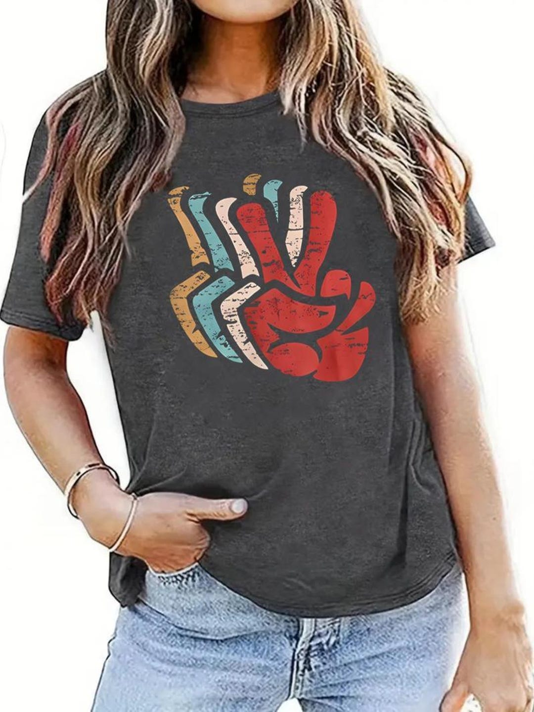 Peace Hand Sign Shirt, Retro Peace T-shirt, Peace Lover Sweatshirt ...