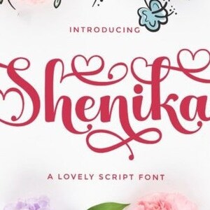 Shenika Font, Bold Font, Classic Font, Script Font, Vintage Font ...