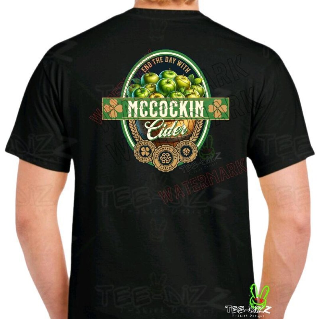 Mccockin Cider Mens Funny 2 Sided T-shirt, Apple Cider Crewneck ...