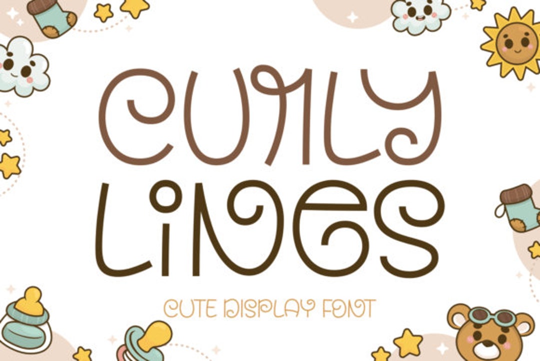 Curly Lines Font, Handwritten Font, Note Font, Modern Font, Branding ...