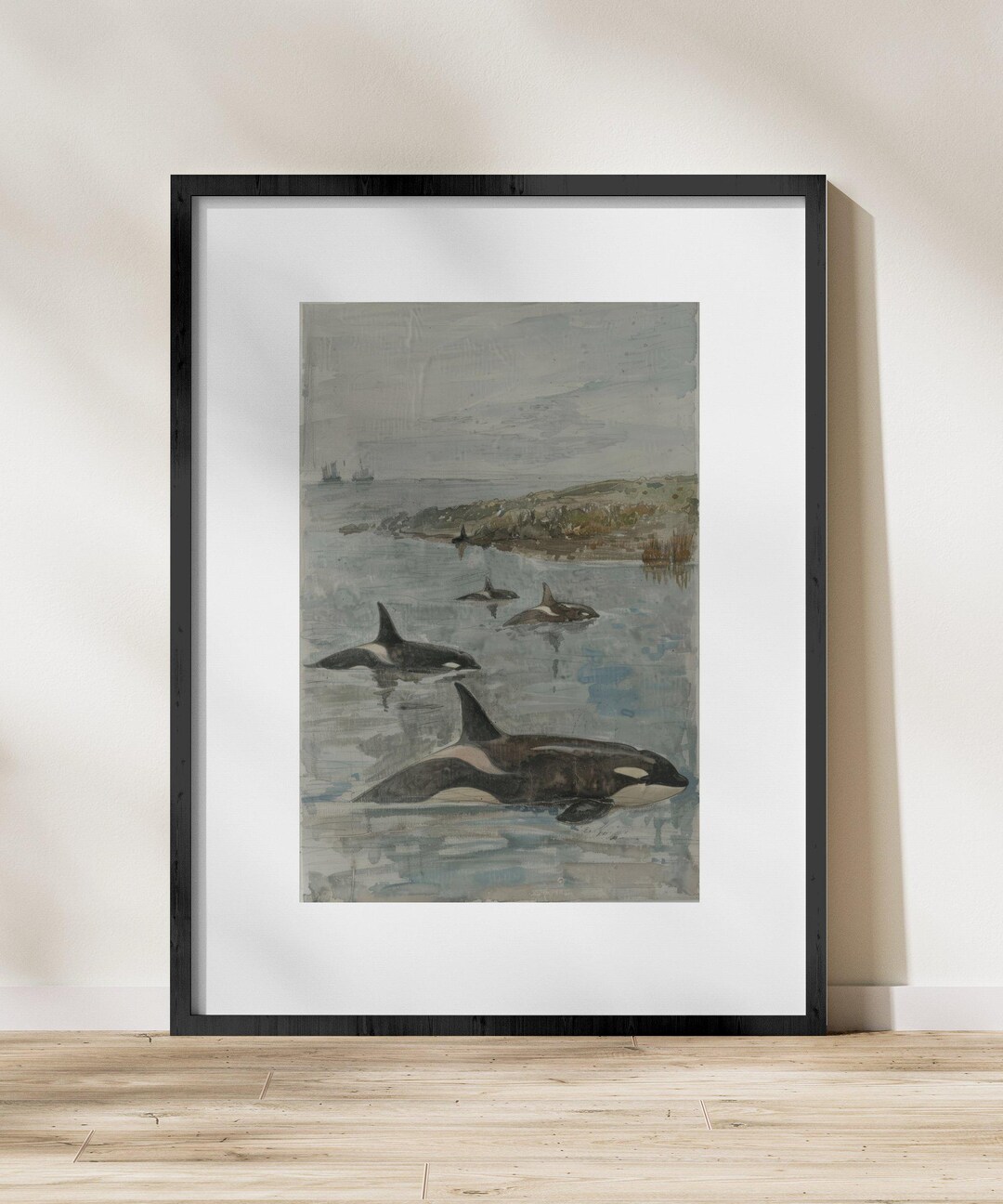 Printable Wall Art, Orca Whale Painting, Instant Digital Download ...