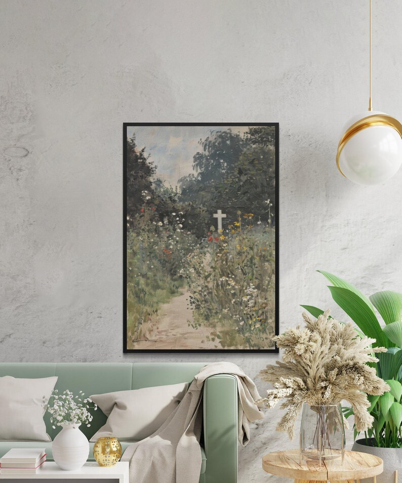 Vintage Botanical Pathway Art, Printable Wall Art, Nature Landscape ...