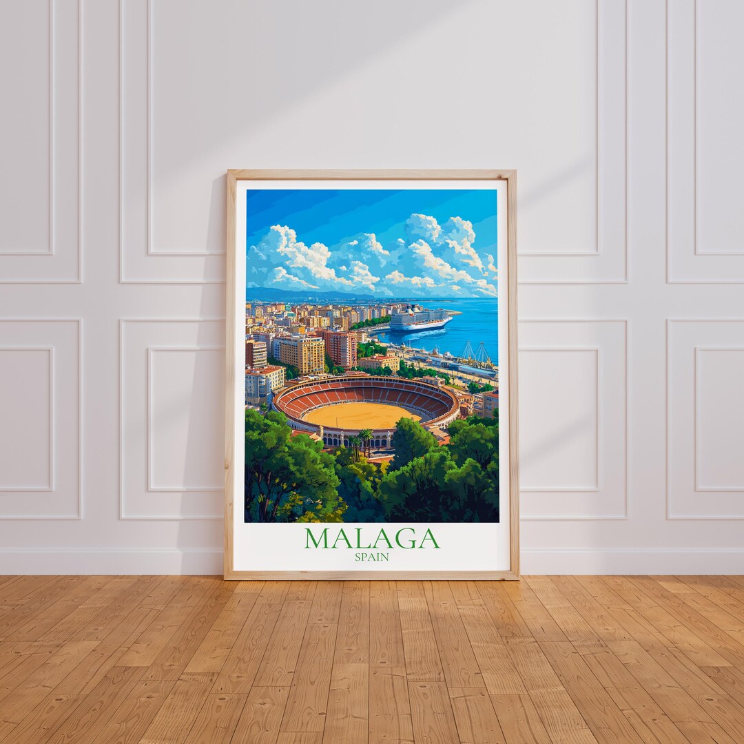 Málaga Travel Poster – Spain Wall Art | Málaga Print | Málaga Vintage ...