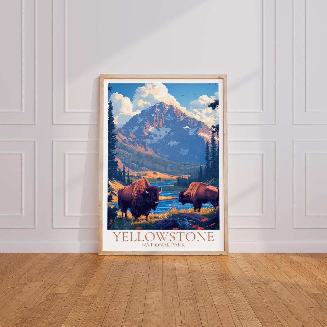 Yellowstone Travel Poster – USA Wall Art | Yellowstone Print ...