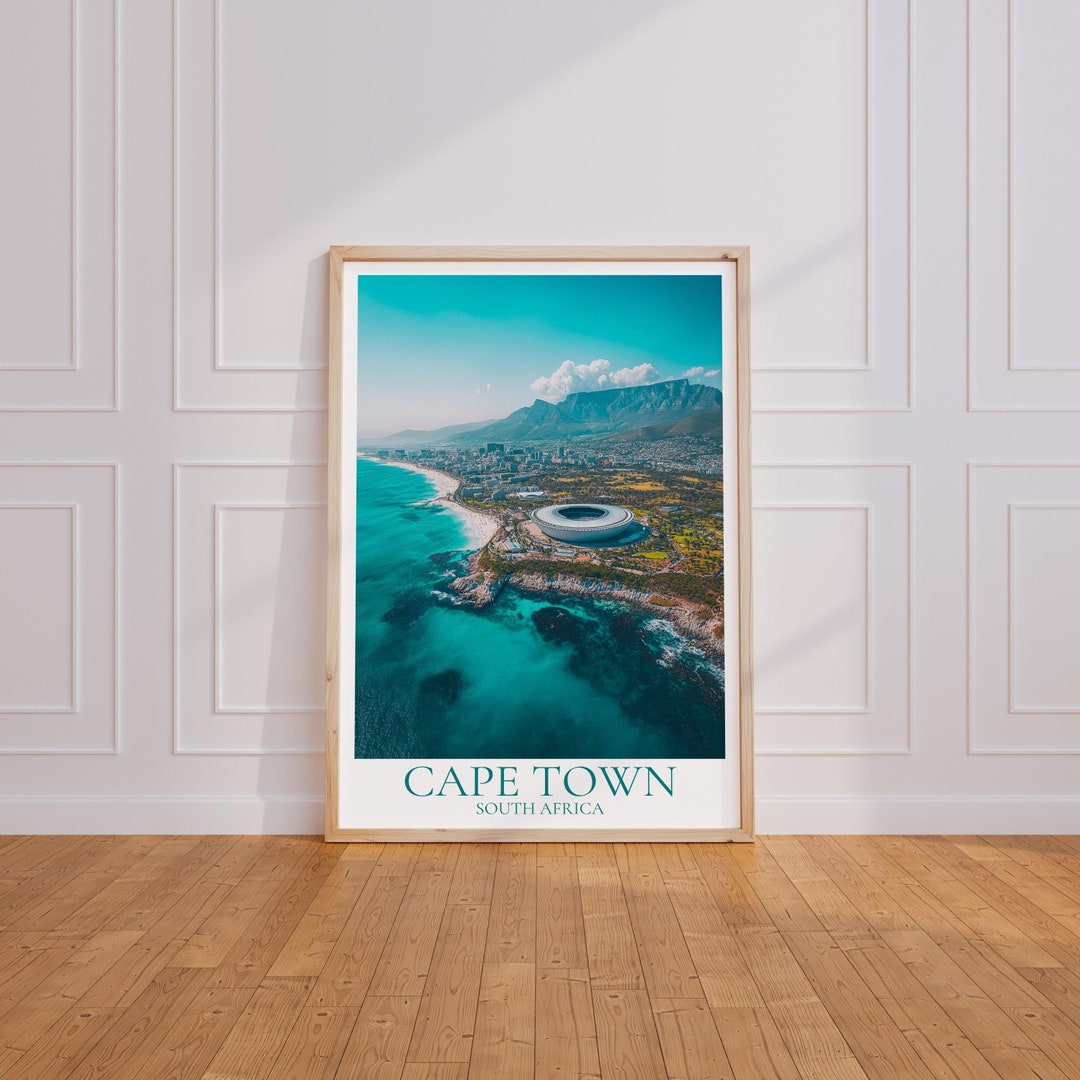 Cape Town Travel Poster - Cape Town Wall Art, South Africa Vintage ...