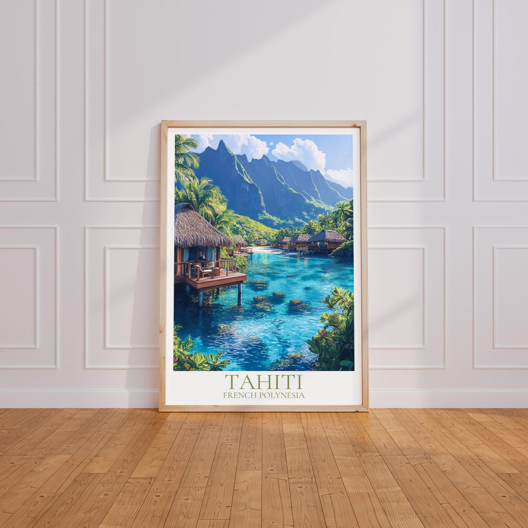 Tahiti Travel Poster – South Seas Wall Art | Tahiti Print | Travel ...