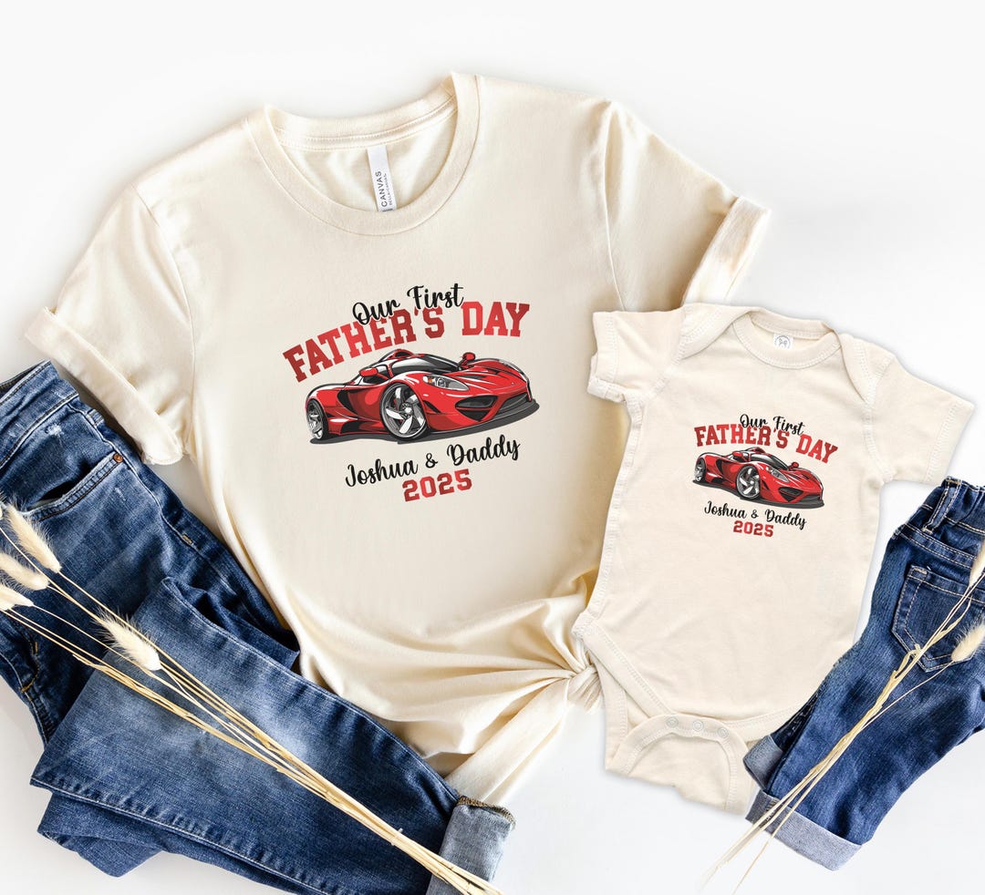 First Father’s Day Race Car Shirt: Daddy & Baby Matching Outfit - Etsy
