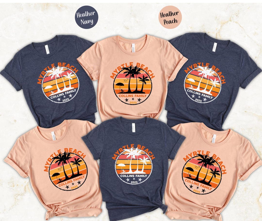 Myrtle Beach Family Vacation Shirts: Custom Sunset Trip Tees - Etsy