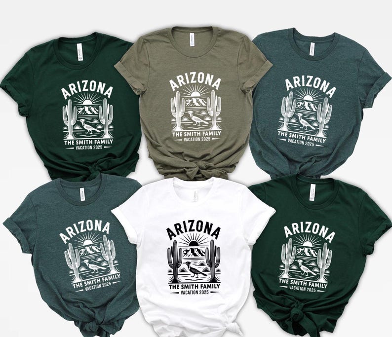 Arizona Family Vacation Shirts 2025: Custom Cactus Desert Trip Tees - Etsy
