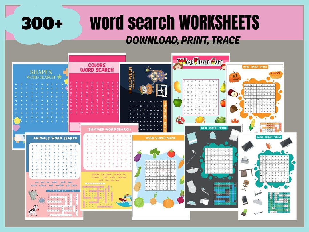 300+ Printable Word Search Pages for Kids,fun Activity Book,educational ...