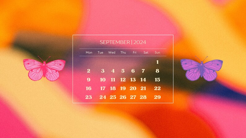 September Desktop Wallpaper Calendar - Etsy