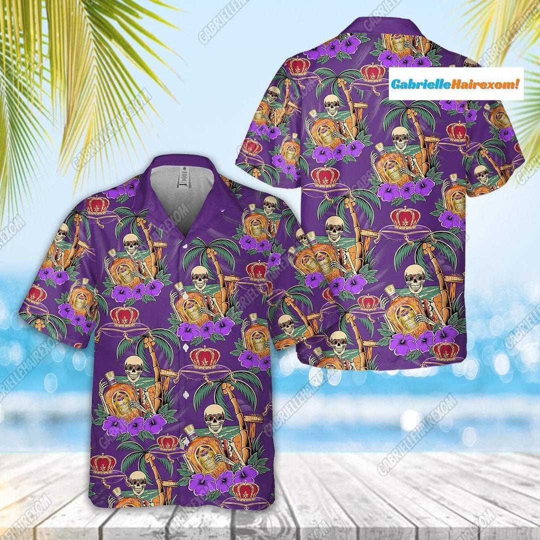 Skull Crown Royal Hawaiian Shirt, Crown Royal Aloha Button Shirt, Crown ...