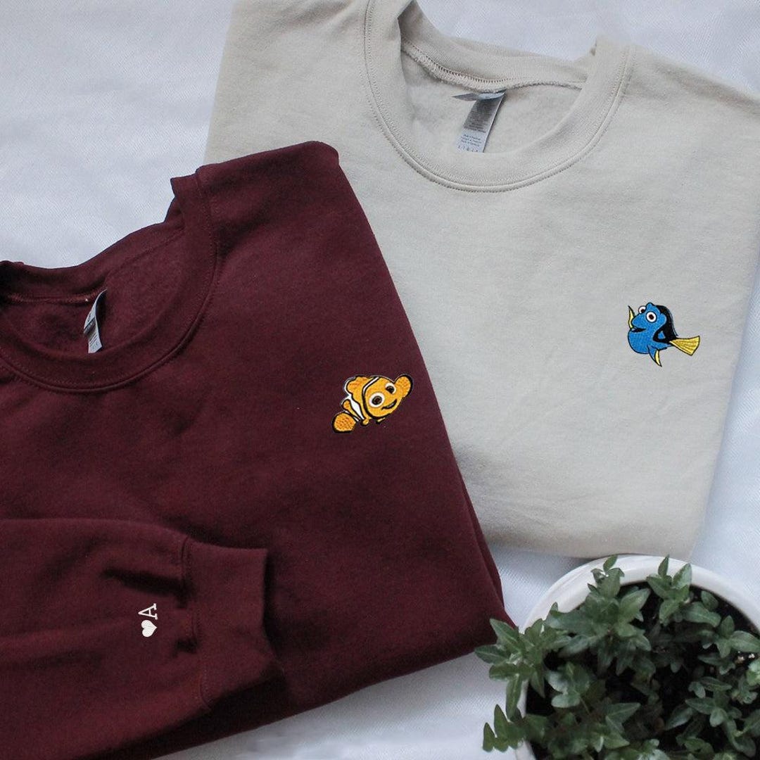 Disney Finding Nemo Embroidered Sweatshirt, Nemo Dory Couple T-shirt ...