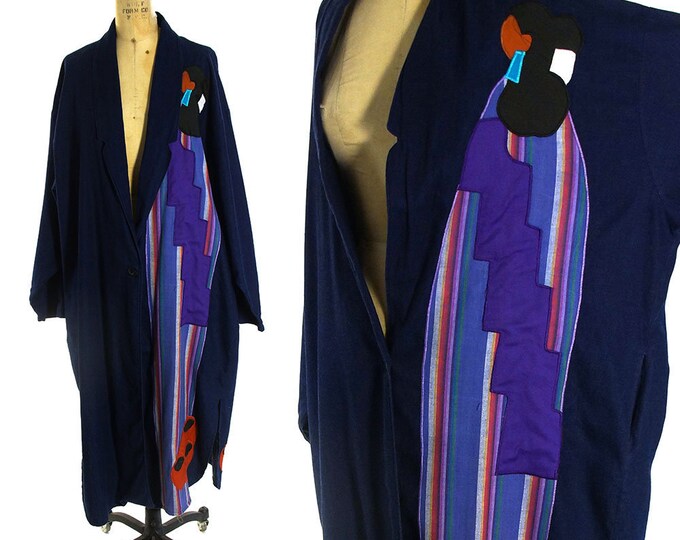 Southwestern Duster Vintage 1980s Handmade Maxi Length Jacket With ...