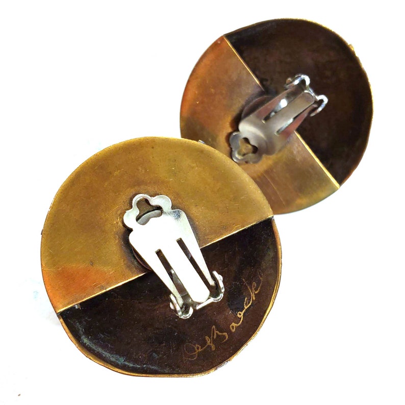 Modernist Earrings Vintage 80s Artisan Made Maggi DeBaecke | Etsy