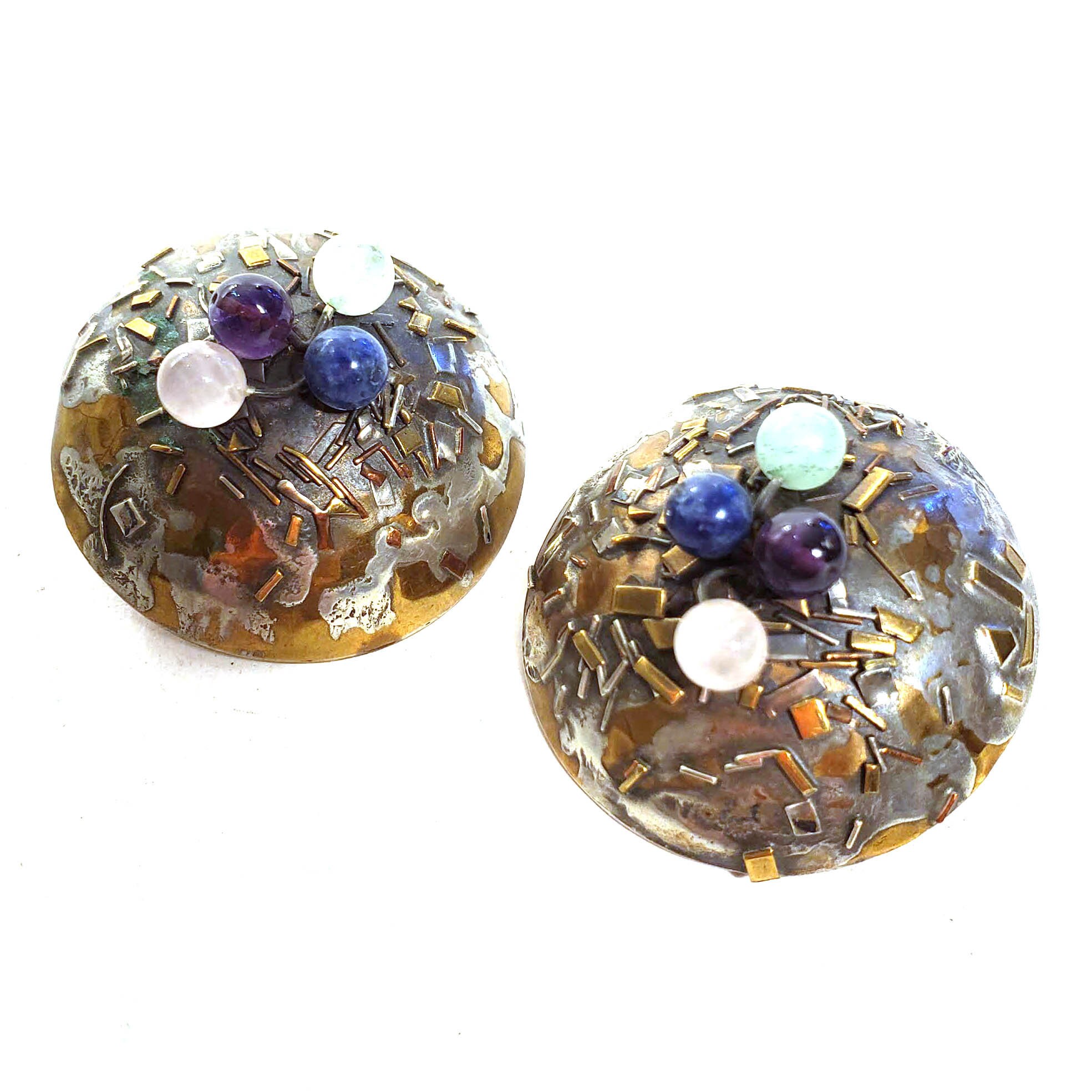 Modernist Earrings Vintage 80s Artisan Made Maggi DeBaecke | Etsy