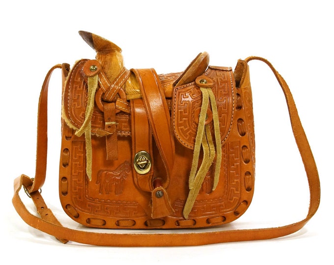 Saddle Bag / Vintage Leather Saddle Purse - Etsy