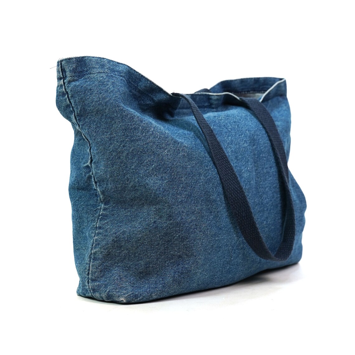 Large Denim Tote Bag Vintage 90s | Etsy