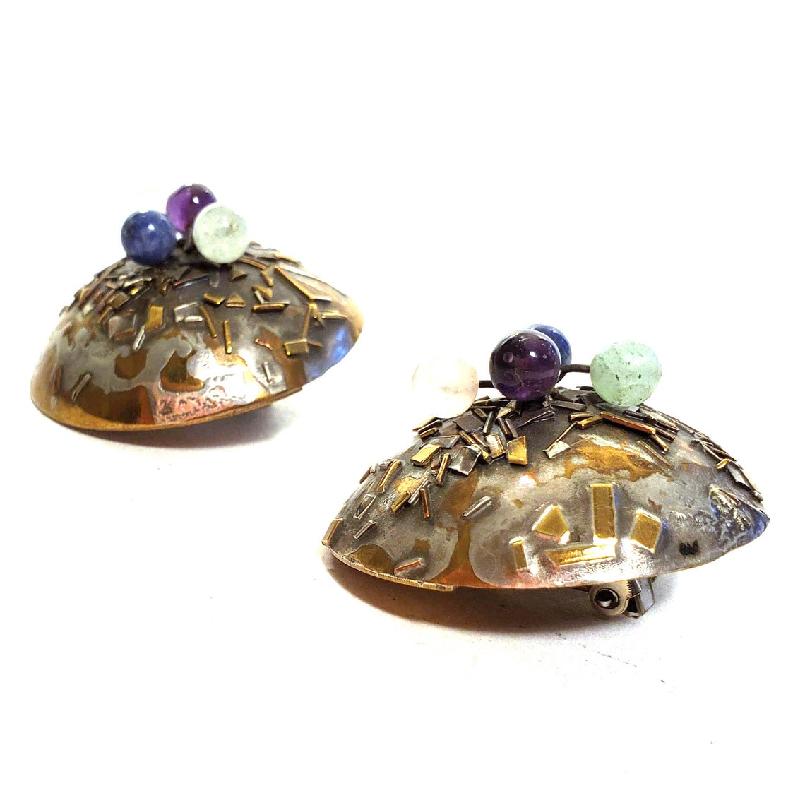 Modernist Earrings Vintage 80s Artisan Made Maggi DeBaecke | Etsy