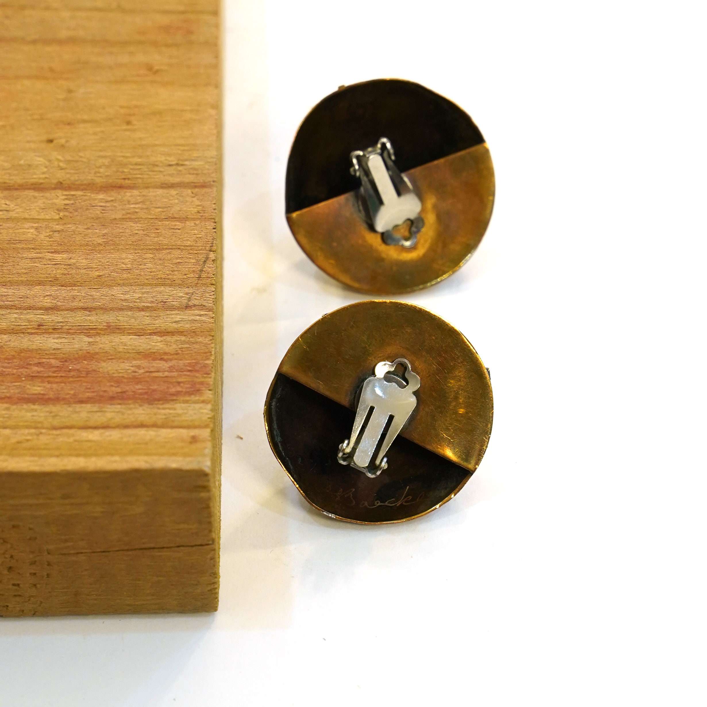 Modernist Earrings Vintage 80s Artisan Made Maggi DeBaecke | Etsy