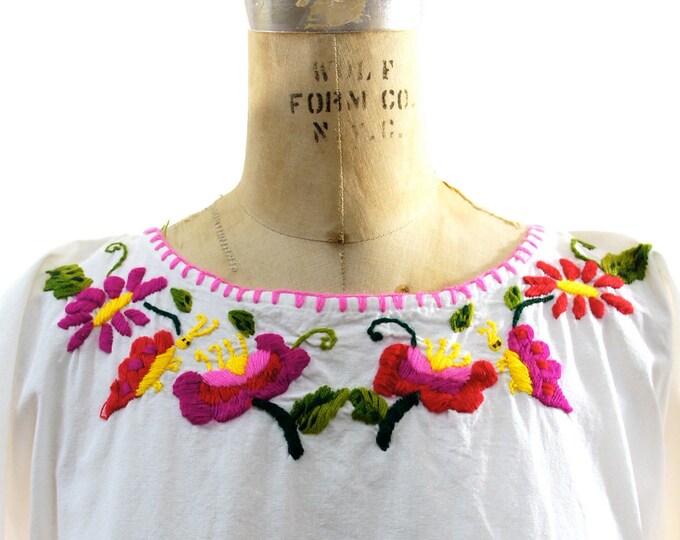Guatemalan Embroidered Cotton Blouse - Etsy