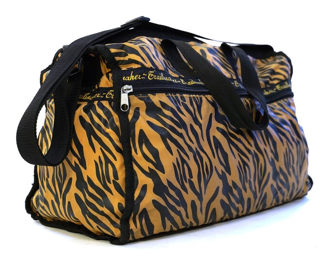 Zebra Print Nylon Tote Bag With Shoulder Strap Vintage 80s - Etsy