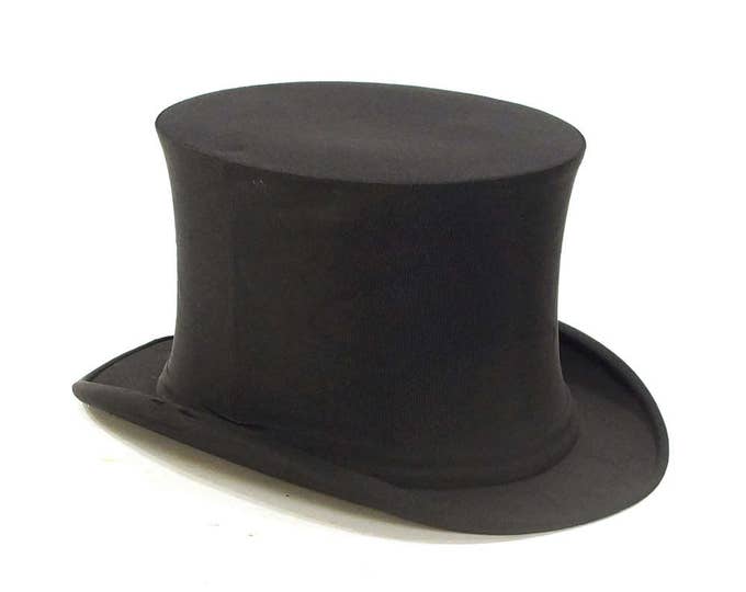 Antique Top Hat / Vintage Edwardian / Victorian 1910s Black Silk ...