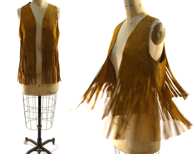 60s Fringed Leather Vest / Handmade / Woodstock - Etsy