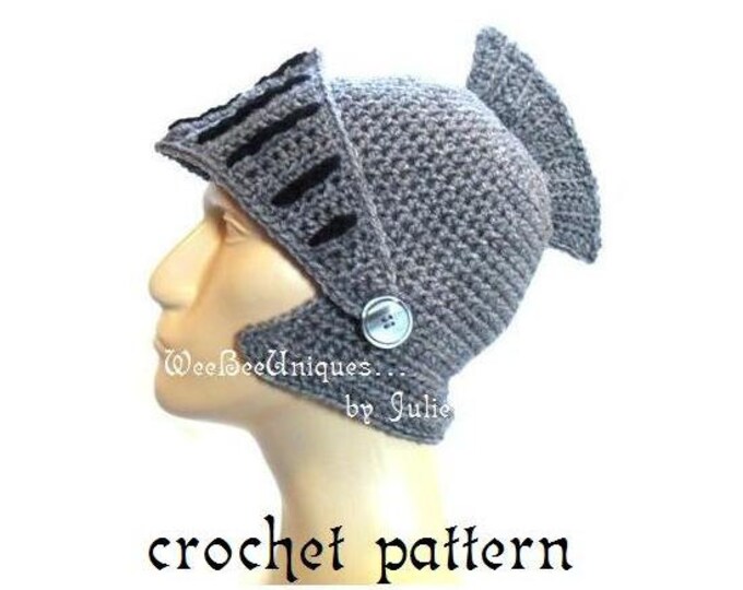 Crochet Pattern Digital Download Knight Helmet Hat Children & Adults - Etsy
