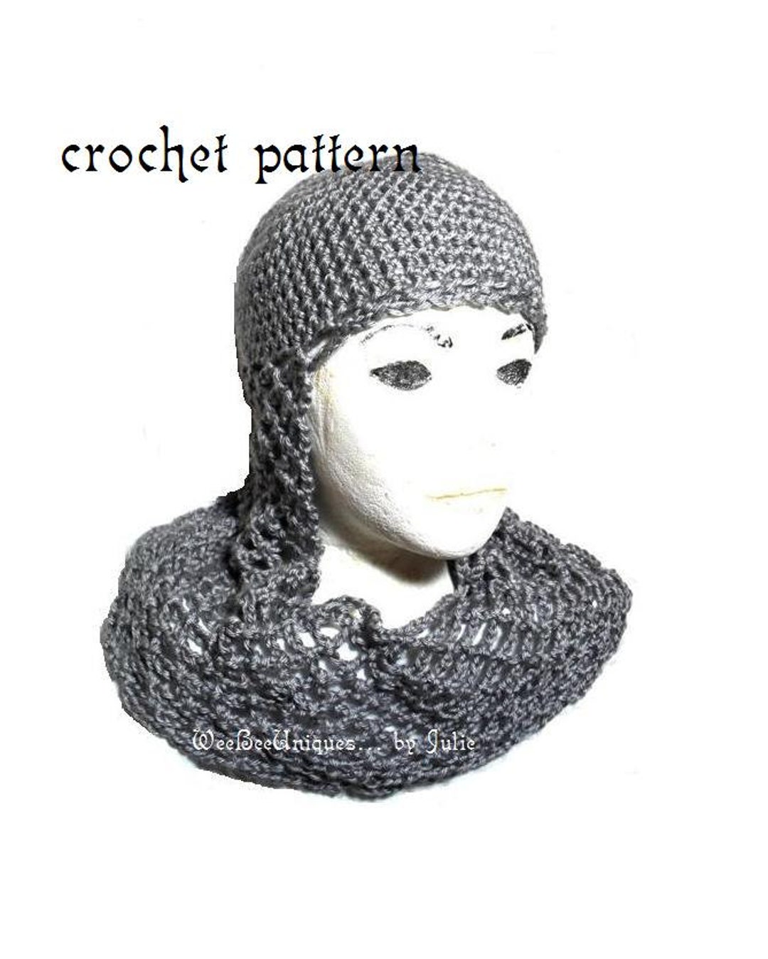 Crochet Pattern Digital Download Chainmail Coif Knight Helmet - Etsy