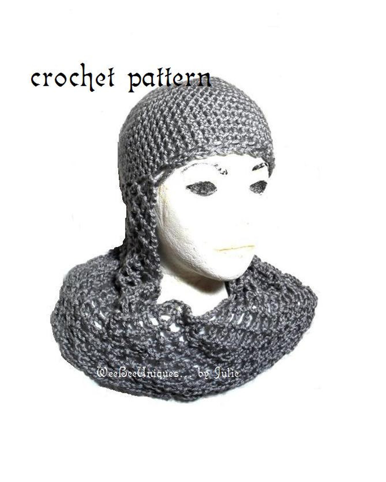 Crochet Pattern Digital Download Chainmail Coif Knight Helmet - Etsy