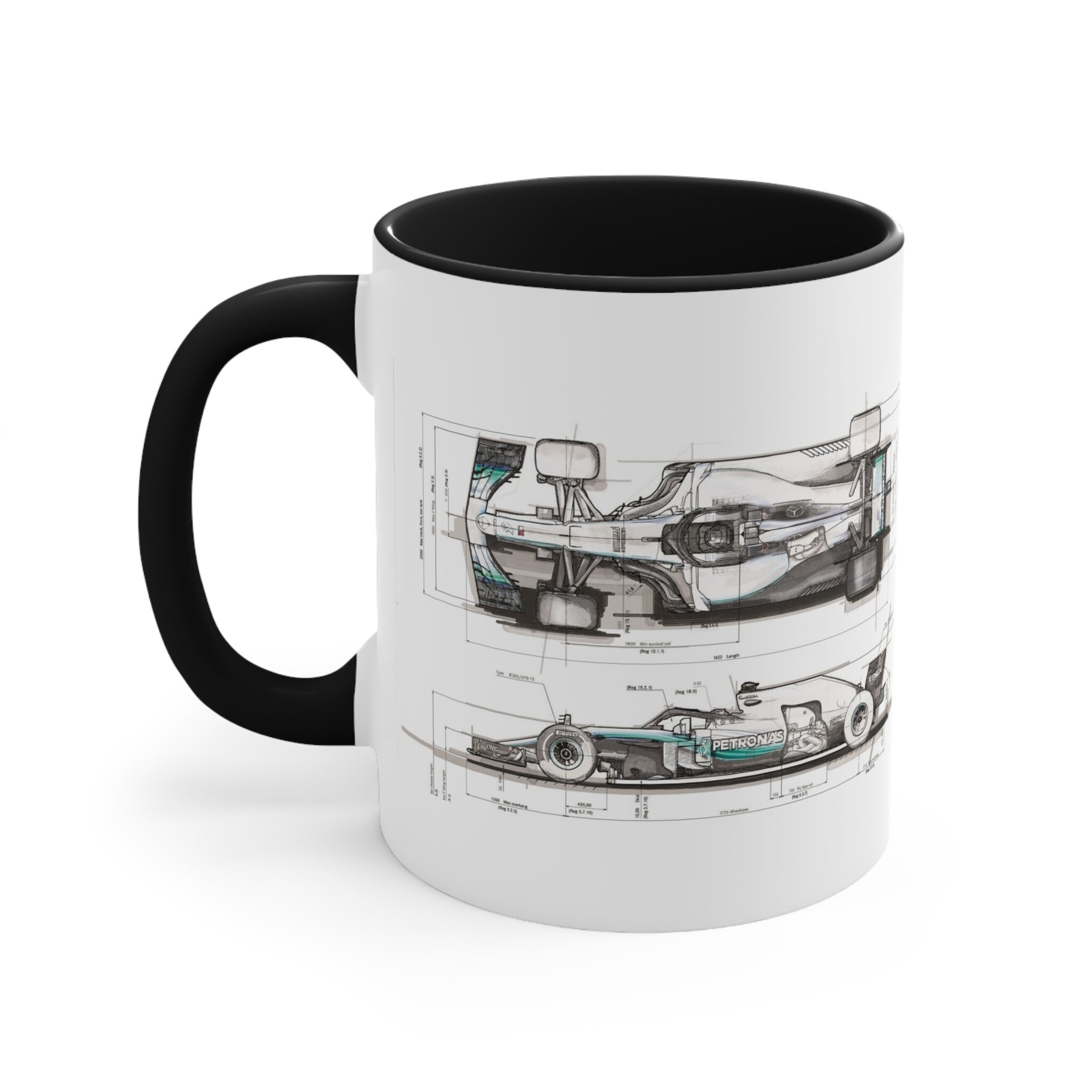 Mercedes AMG Petronas F1 Team Car Drawing Mug - Etsy