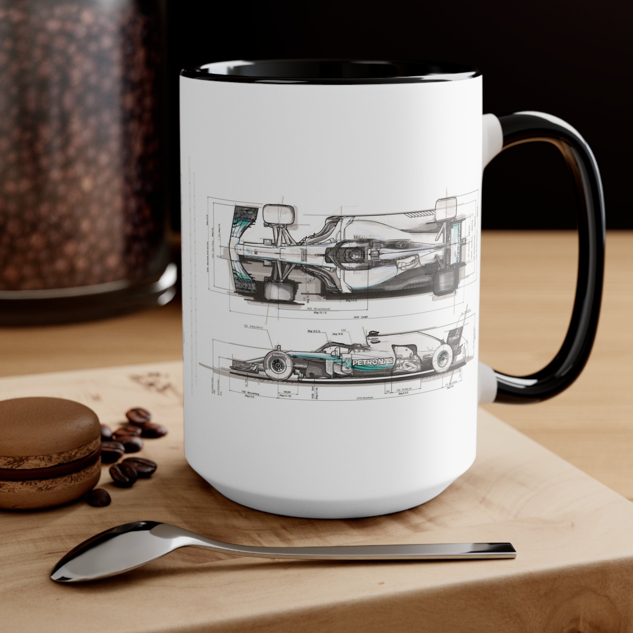 Mercedes AMG Petronas F1 Team Car Drawing Mug - Etsy