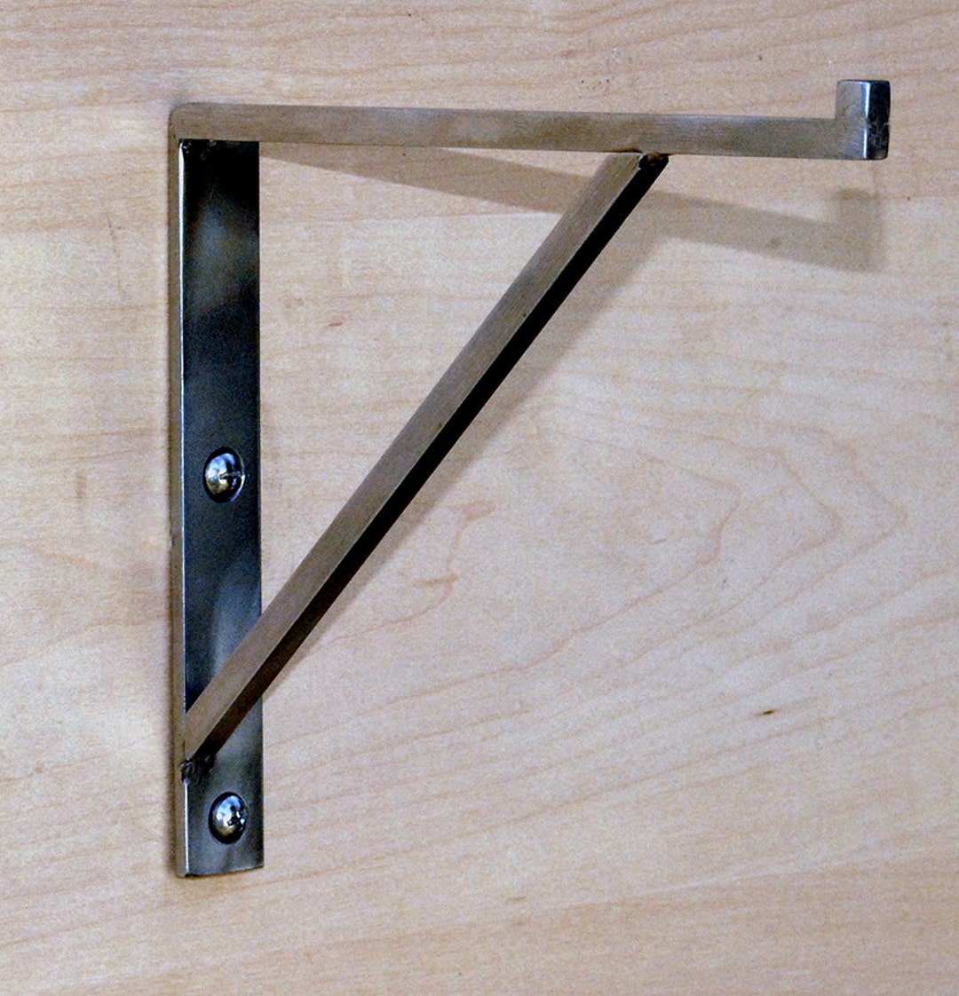 Shelf Bracket Pair, Handmade, Modern and Minimal Design Stainless Steel ...