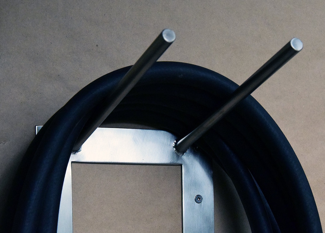 OUTDOOR HOSE RACK, Stainless Steel Hose Rack, Minimal Design Hose ...