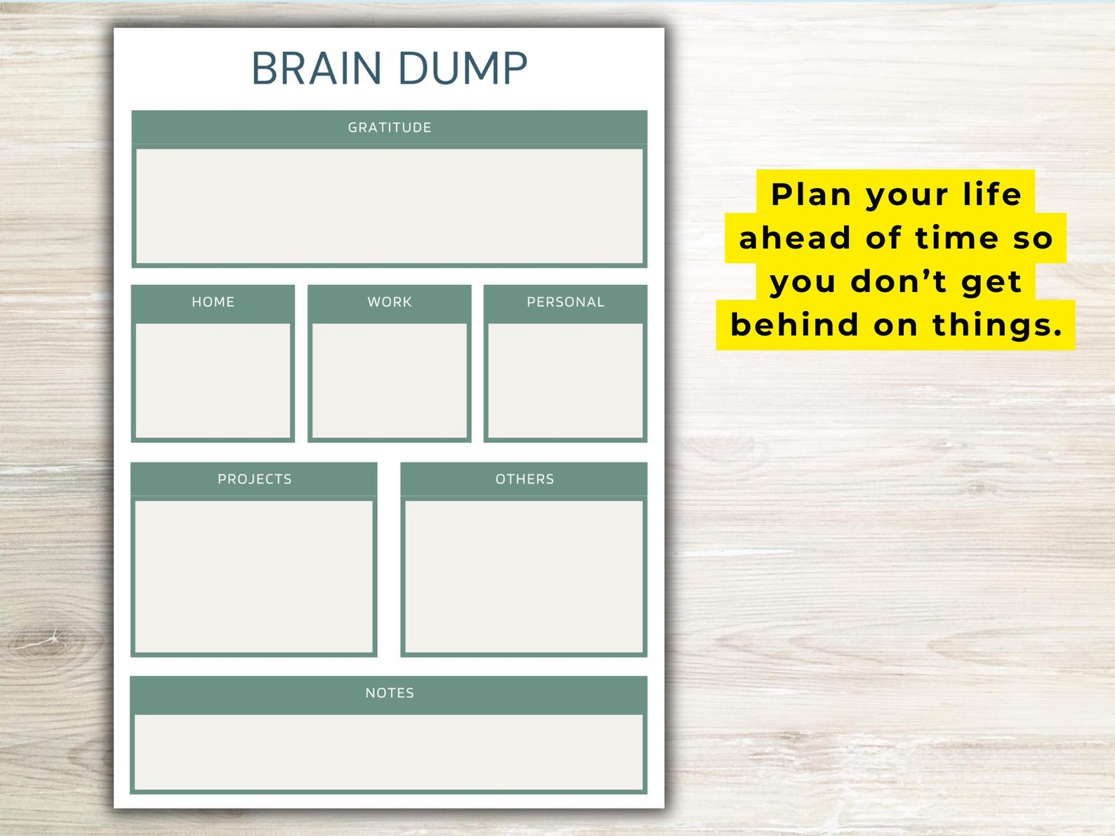 Brain Dump, Checklist, Brain Dump Checklist, Printable Tick Box ...