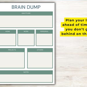 Brain Dump, Checklist, Brain Dump Checklist, Printable Tick Box ...