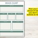 Brain Dump, Checklist, Brain Dump Checklist, Printable Tick Box ...