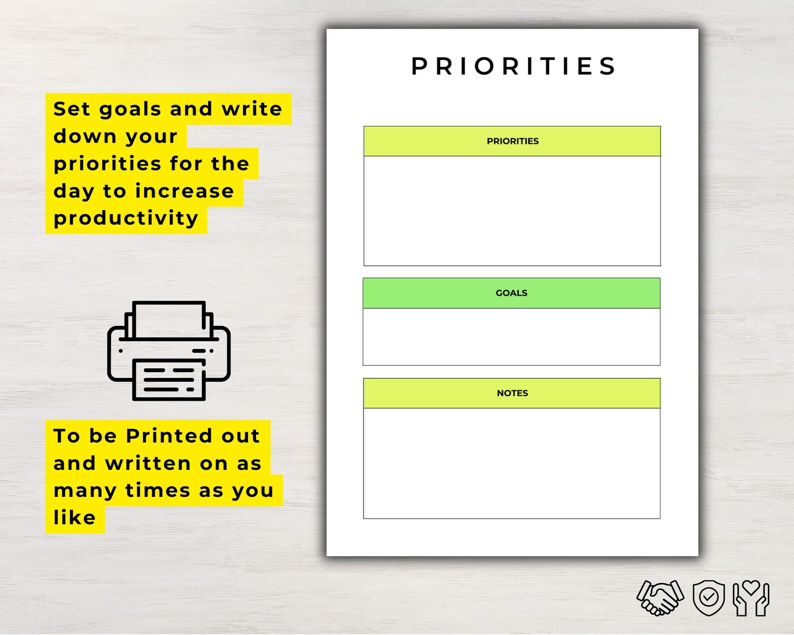ADHD Daily Planner Printable Task Tracker Goal Planner Priority List ...