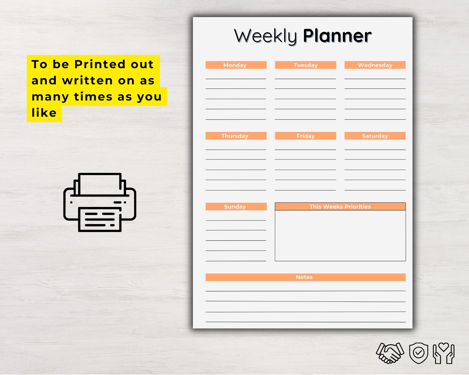 ADHD Weekly Planner Printable Weekly Schedule Task Tracker Goal Setting ...