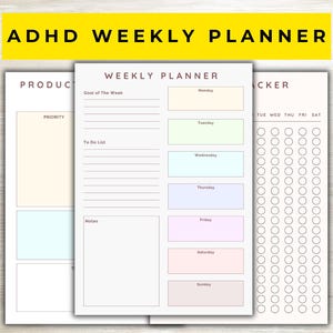ADHD Weekly Planner | Printable Weekly Schedule | Task Prioritization ...