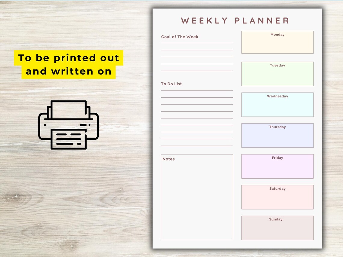 ADHD Weekly Planner | Printable Weekly Schedule | Task Prioritization ...