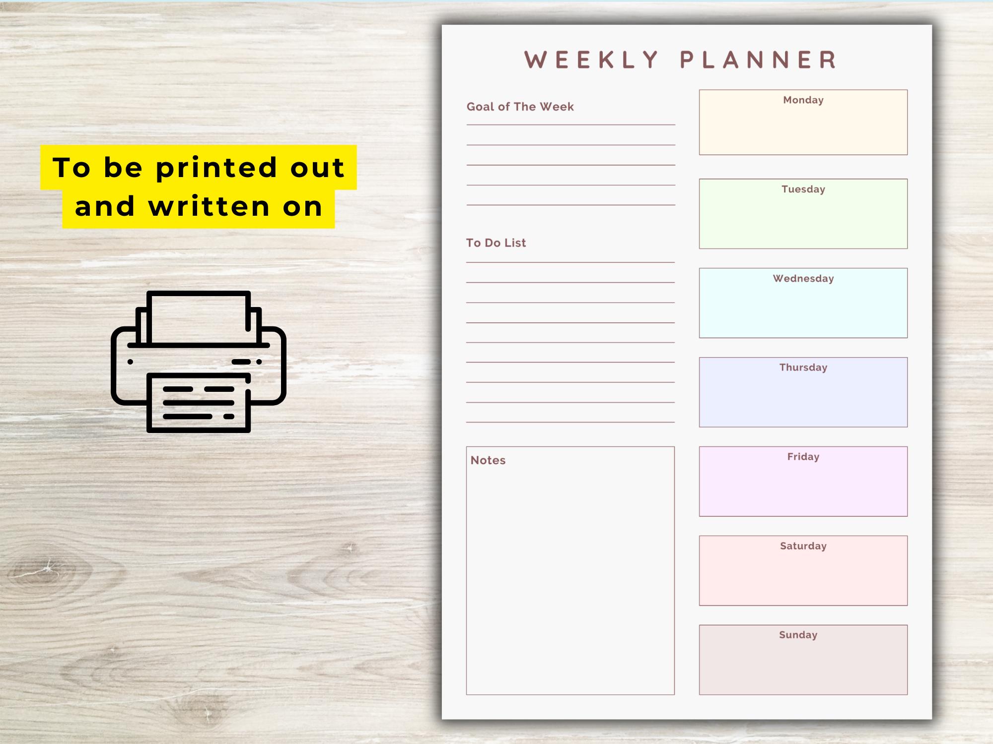 ADHD Weekly Planner | Printable Weekly Schedule | Task Prioritization ...