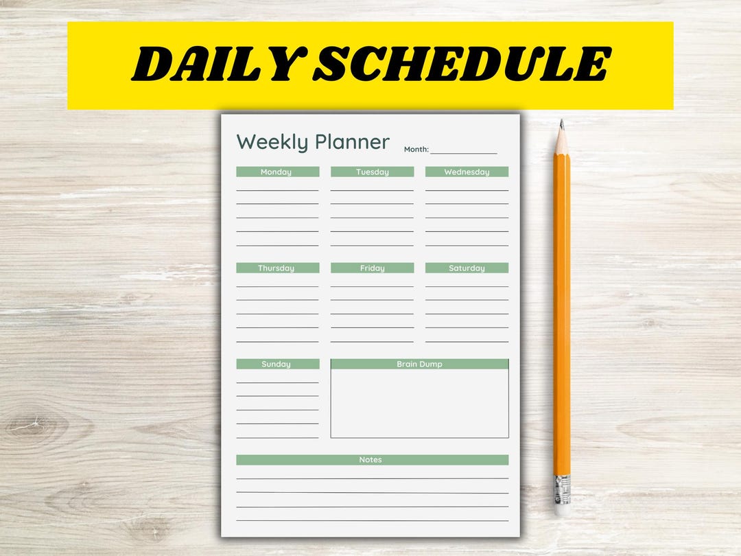 ADHD Weekly Planner Printable Task Tracker Goal Setting Brain Dump ...