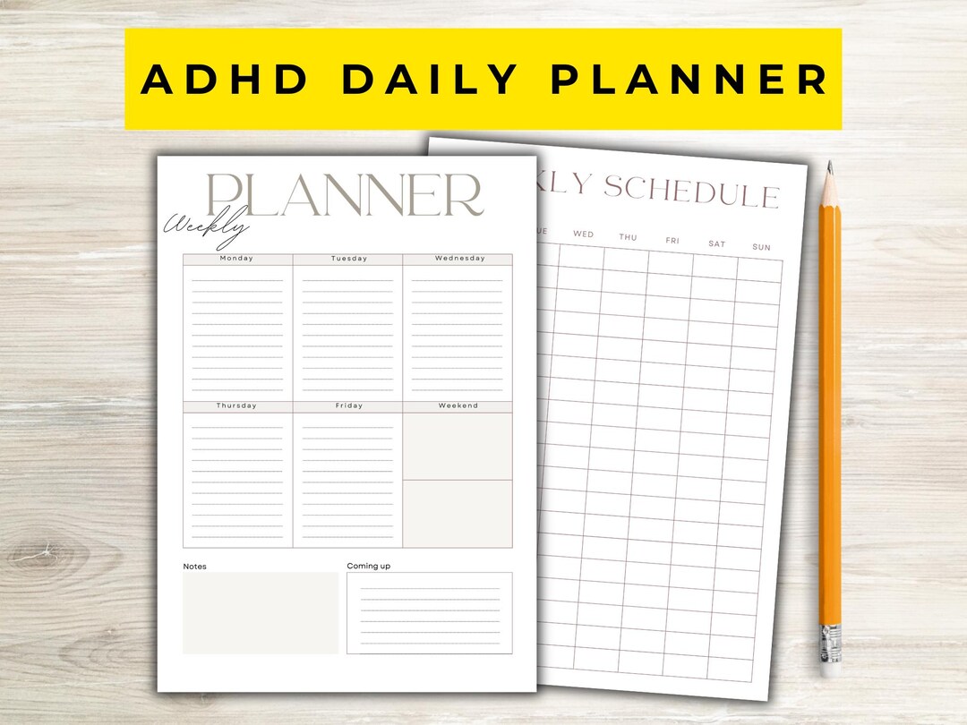 Weekly Planner for ADHD | Printable Weekly Schedule | Time Blocking ...