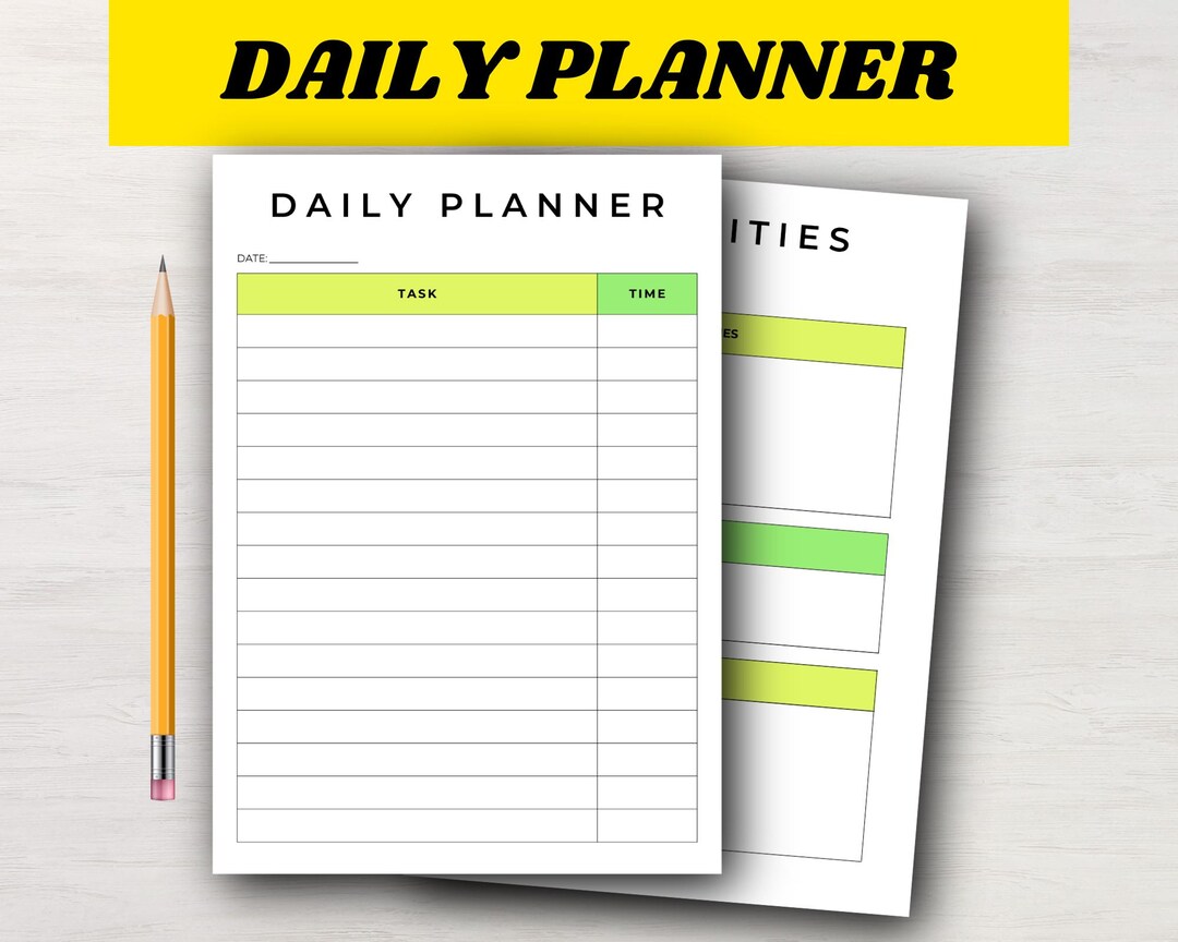 ADHD Daily Planner Printable Task Tracker Goal Planner Priority List ...